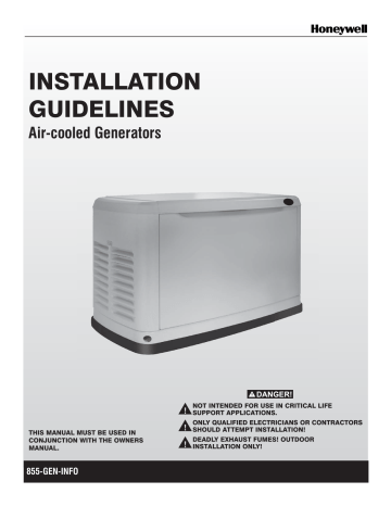 Honeywell Air-cooled Generator, Air-cooled Generators User manual ...