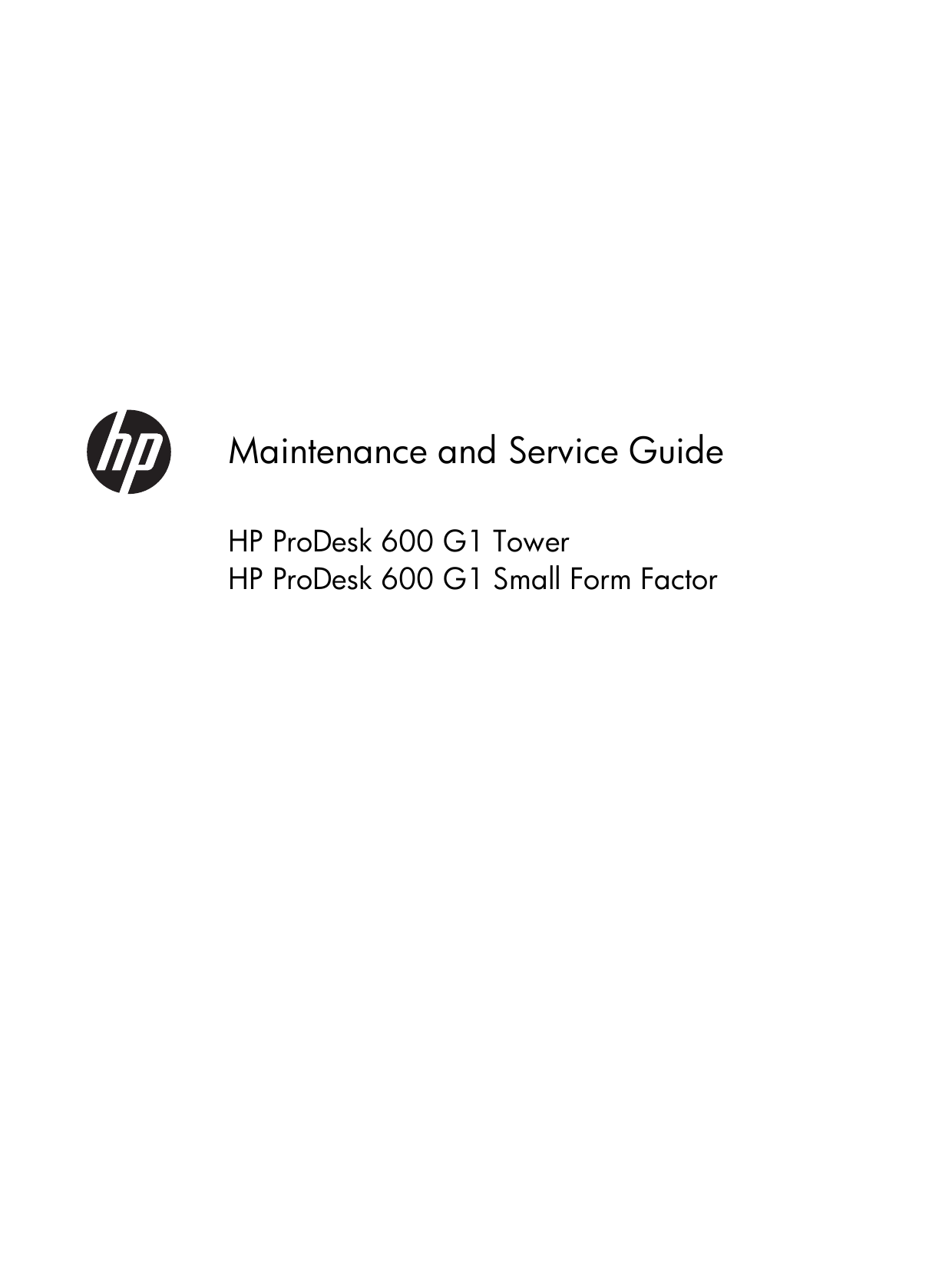 HP ProDesk 600 G1 Tower PC User manual | Manualzz