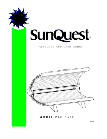 SunQuest Tanning Bed Pro 16SE Assembly And User Guide | Manualzz
