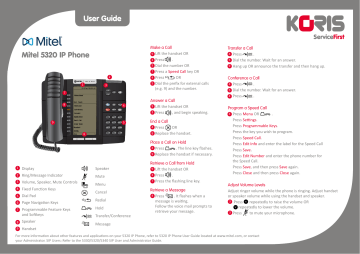Mitel 5320 User Guide | Manualzz