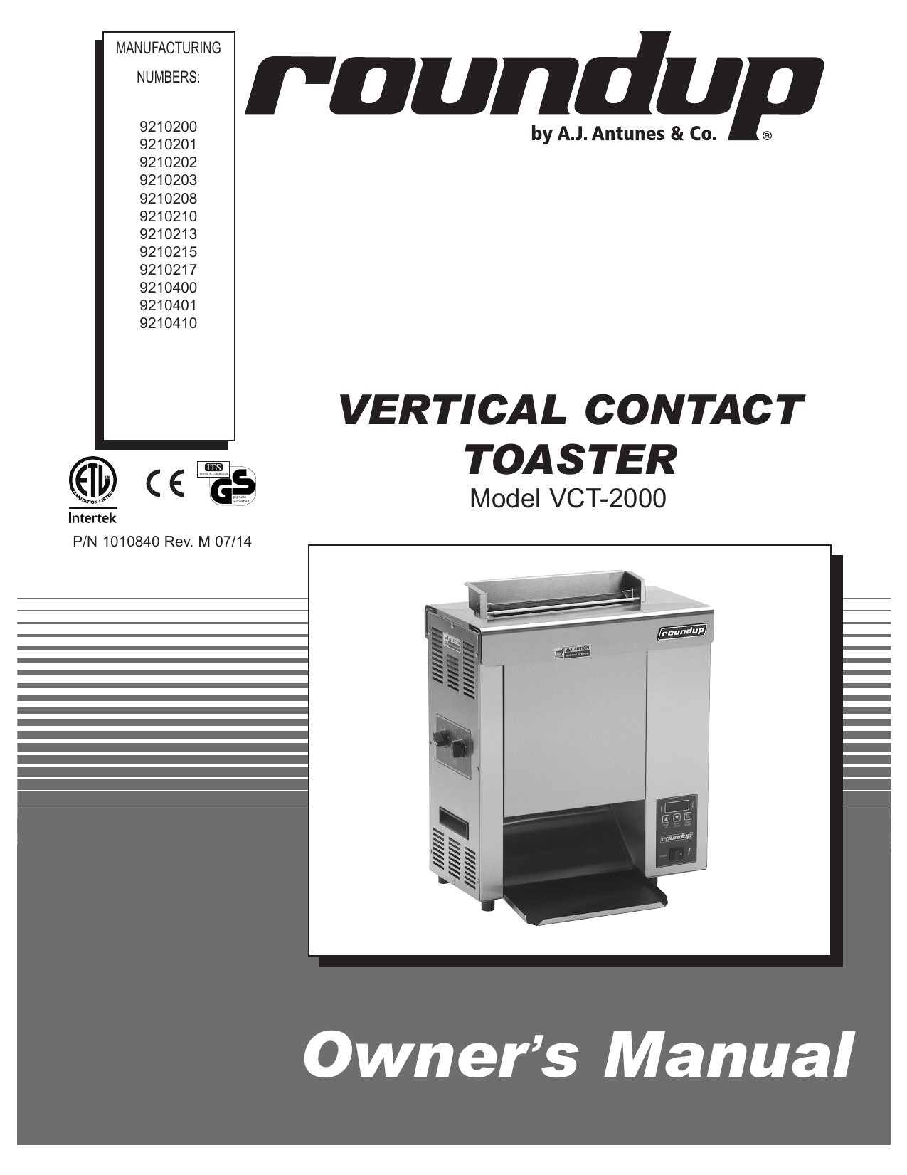 Roundup VCT-2000 Owner's Manual | Manualzz
