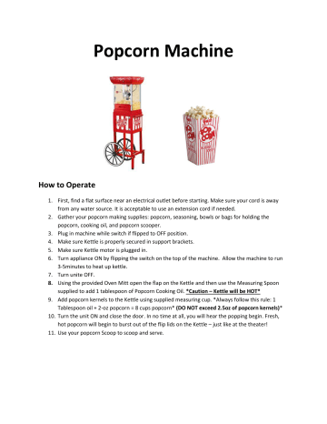 Popcorn Machine instructions | Manualzz