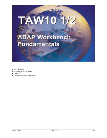 SAP ABAP Workbench User Manual | Manualzz