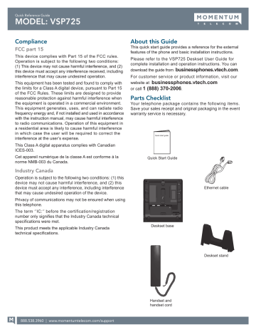 VTech VSP725 Quick Reference Manual | Manualzz