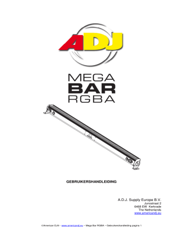 American DJ Mega Bar RGBA LED-bar Gebruikshandleiding | Manualzz