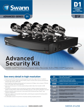 Swann Advanced D1 series Brochure & Specs | Manualzz