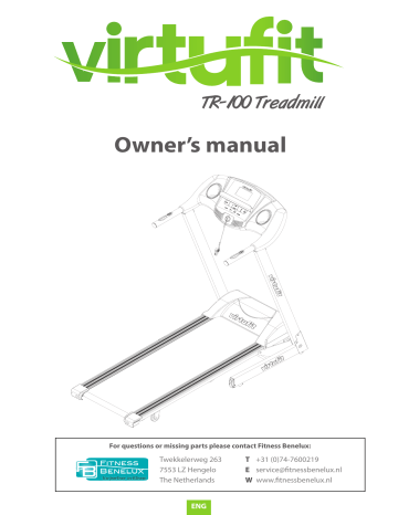 VirtuFit TR 100 Treadmill Owner’s manual | Manualzz