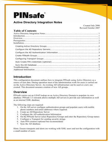 PINsafe Two-Factor Authentication Software User Manual | Manualzz
