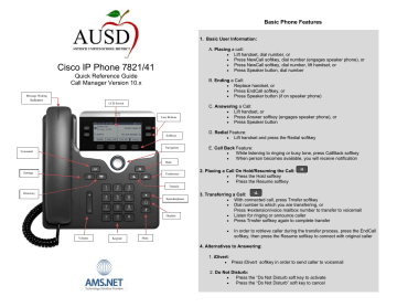 Cisco IP Phone 7821 41 Quick Reference Guide | Manualzz