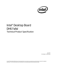 Intel DH61WW - Specification, User guide, Product Manual