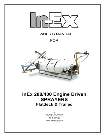 InEx Engine Driven Sprayers Manual | Manualzz