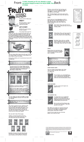 Mattel Fruit Ninja Card Game Instruction Sheet | Manualzz