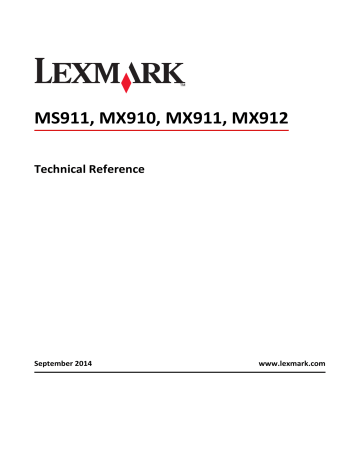 Lexmark MX910 Series Technical Reference | Manualzz
