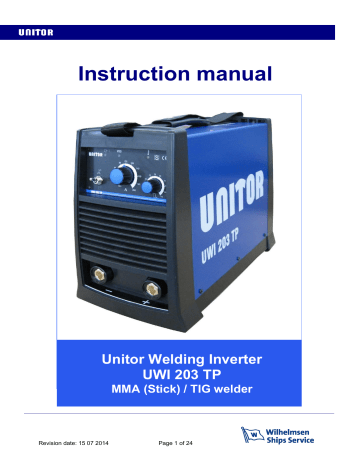 Unitor UWI 203 TP Instruction manual | Manualzz