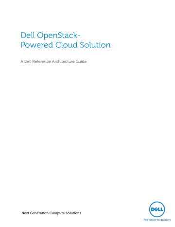 Dell OpenStack-Powered Cloud Solution PowerEdge C6220, C6105, R720, R720xd Reference ...