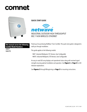 ComNet NetWave NW7, NW7E Quick Start Guide | Manualzz