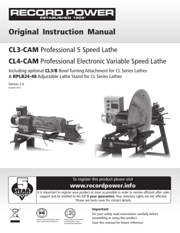 Record Power CL3-CAM Original Instruction Manual | Manualzz