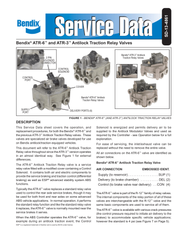 Bendix SD-13-4861 ATR-6 & ATR-3 ANTILOCK TRACTION RELAY VALVES Service ...