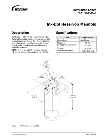 Nordson Ink-Dot Reservoir Manifold Owner's Manual | Manualzz