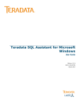 Teradata SQL Assistant for Microsoft Windows User Guide | Manualzz