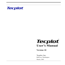 Tecplot Tecplot - Reference manual, User's manual