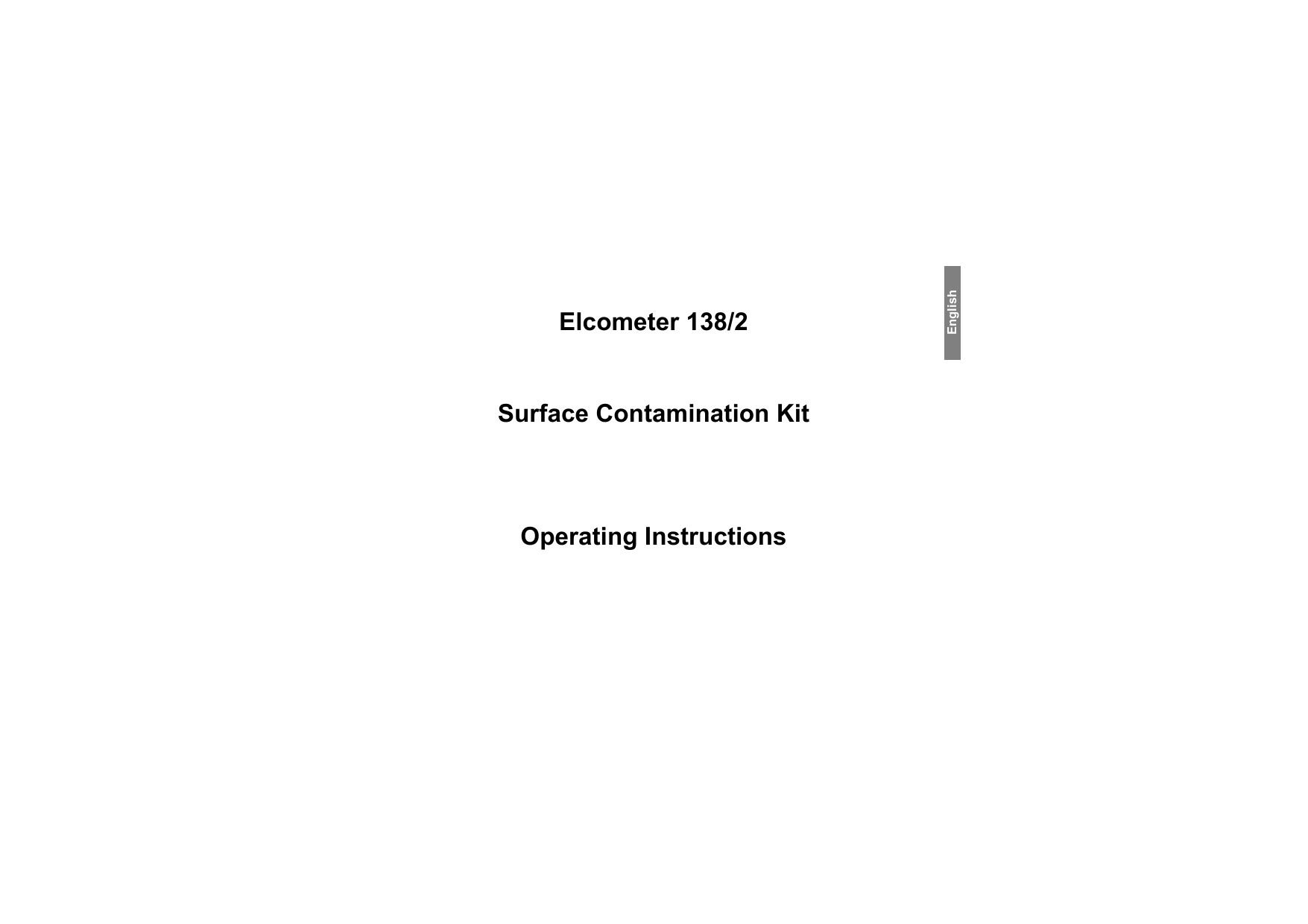 Elcometer 138/2 Surface Contamination Kit Instruction manual | Manualzz