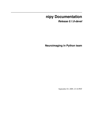 nipy Documentation | Manualzz