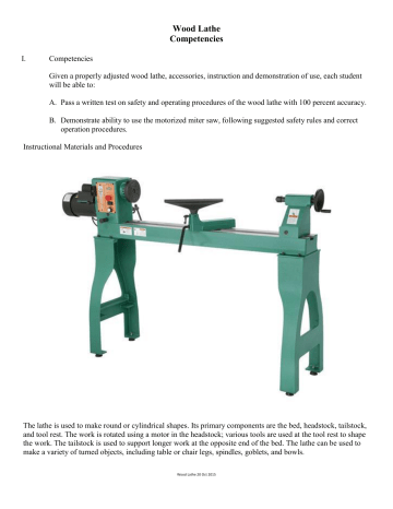 Wood Lathe Safety Guidelines | Manualzz