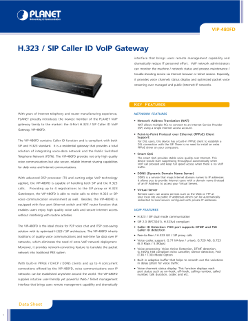 PLANET VIP-480FD Datasheet | Manualzz