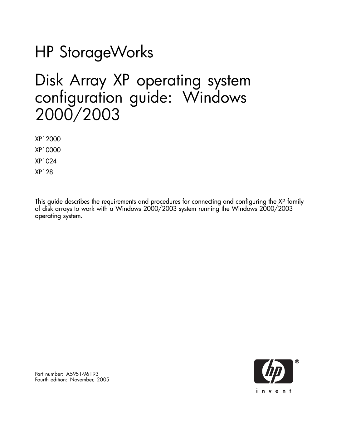HP StorageWorks XP1024 System Configuration Manual | Manualzz