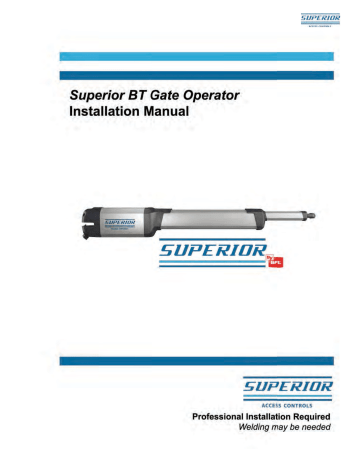 Superior BT Installation manual | Manualzz