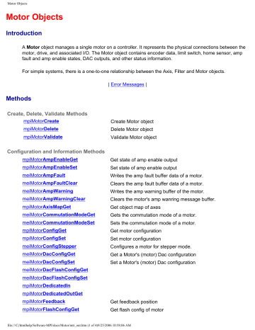 Motor Object User Manual | Manualzz