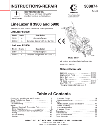 Graco 308874C LineLazer II 3900 and 5900 Owner's Manual | Manualzz