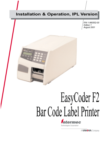 Intermec EasyCoder F2 Installation & Operation Manual | Manualzz