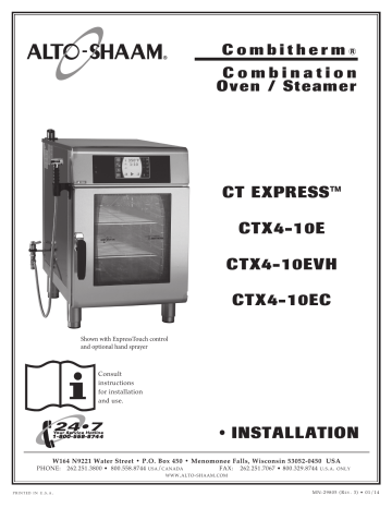 Alto-Shaam CT EXPRESS CTX4-10E, CTX4-10EVH, CTX4-10EC Installation ...