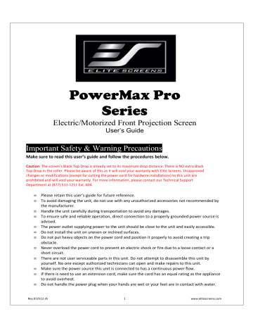 PowerMax Pro Series | Manualzz