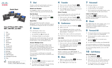 Cisco IP Phone 8800 8811, 8800 8841, 8800 8851, 8800 8851NR, 8800 8861 ...