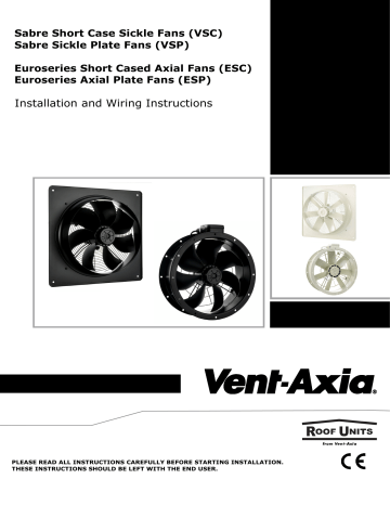 Vent-Axia VSC Series Installation And Wiring Instructions | Manualzz