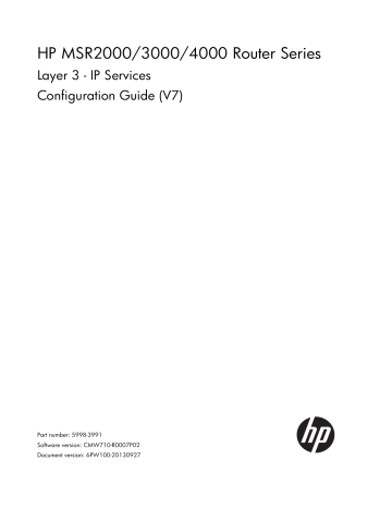 HP MSR2000/3000/4000 Router Series Configuration Guide | Manualzz