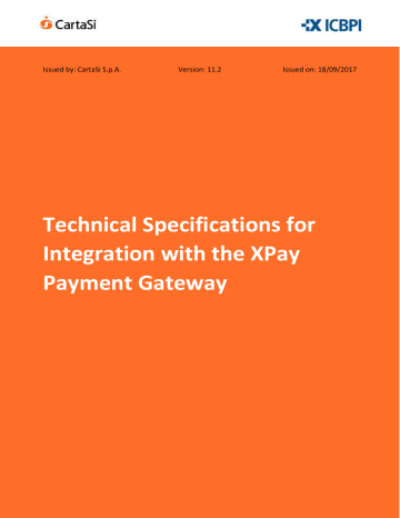 CartaSi XPay Payment Gateway Technical Specifications | Manualzz