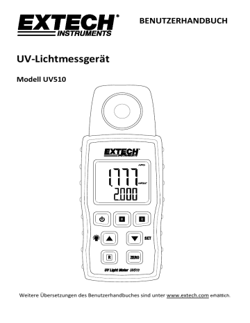 Extech UV510 UV-Lichtmessgerät Benutzerhandbuch | Manualzz