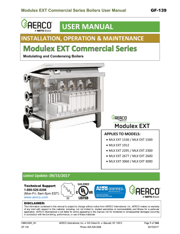 AERCO Modulex EXT Condensing Maintenance Manual | Manualzz