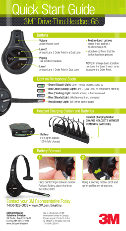 3M Drive-Thru Headset G5 Quick Start Guide | Manualzz