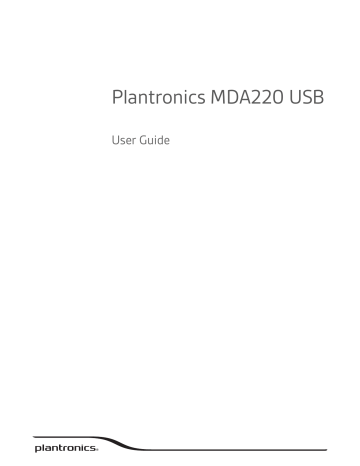 Plantronics MDA220 USB User guide | Manualzz