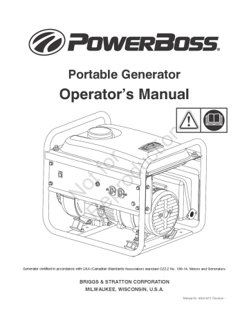 POWERBOSS portable generator Operator's Manual | Manualzz