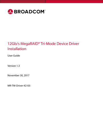 MegaRAID Tri-Mode Device Driver Installation User Guide | Manualzz