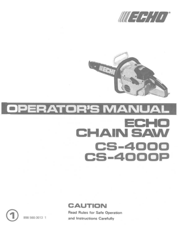 ECHO CS-4000, CS-4000P Chainsaw Operator's Manual | Manualzz