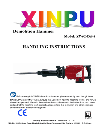 Demolition Hammer HANDLING INSTRUCTIONS | Manualzz