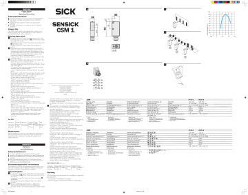 SICK SENSICK CSM1 Operating instructions | Manualzz