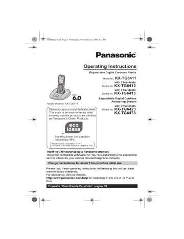 Panasonic KXTG6411 User manual | Manualzz